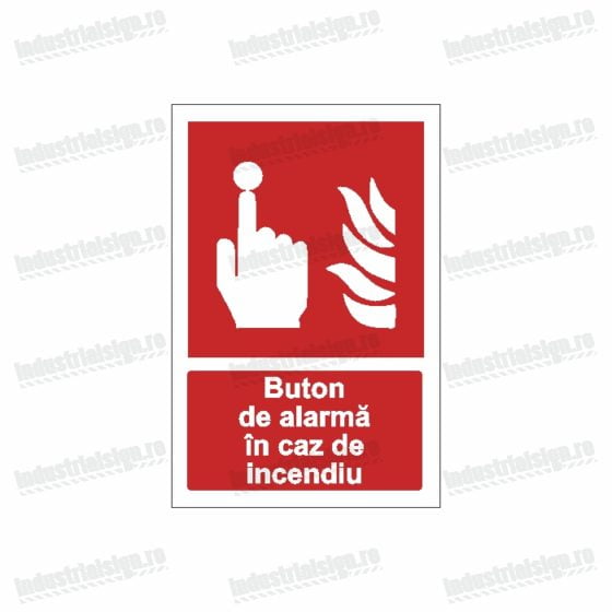 Semn Buton de alarma in caz de incendiu- indicator de avertizare PSI