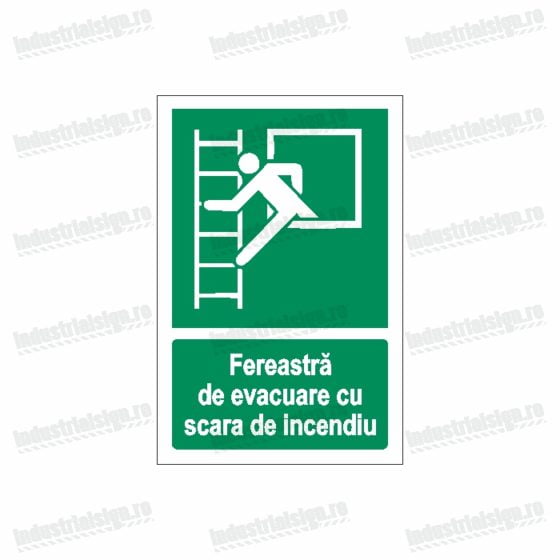 Semn Fereastra de evacuare cu scara de incendiu - protectia muncii SSM